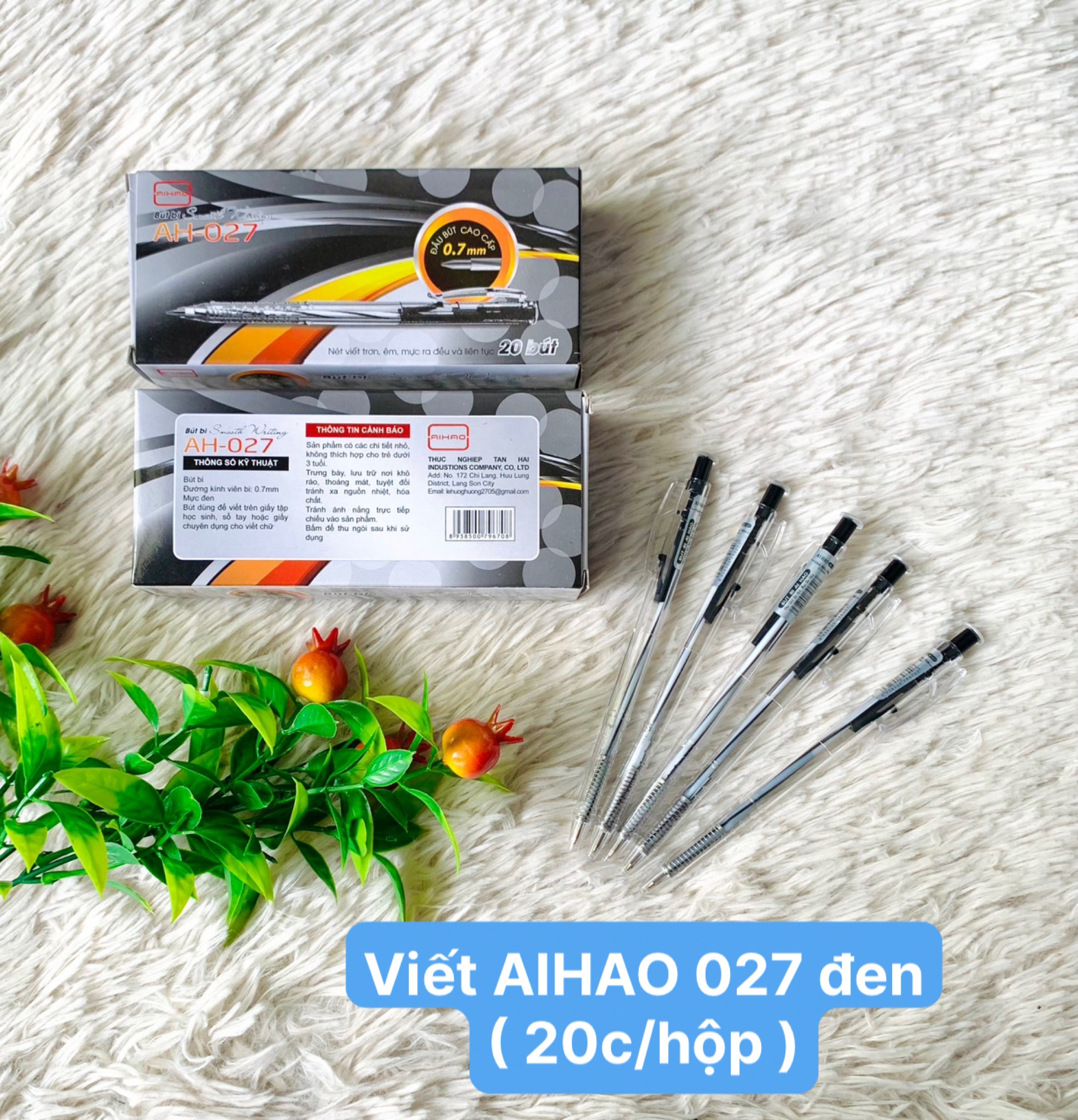 VIẾT AIHAO 027 ĐEN (20C/HỘP) - Nhà phân phối Kim Lợi